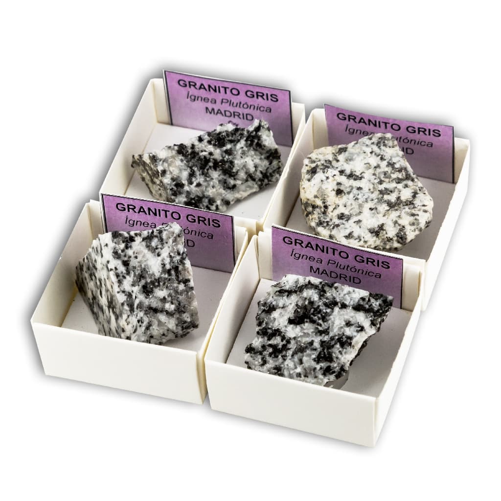 Granite in Collection Box 4x4 cm – Colecciones de Minerales
