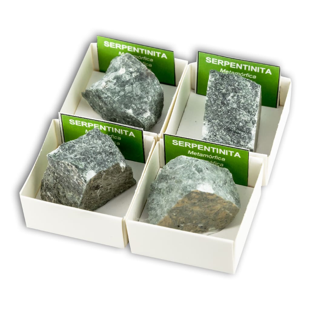 Serpentinita en Cajita de Colección 4x4 cm – Colecciones de Minerales